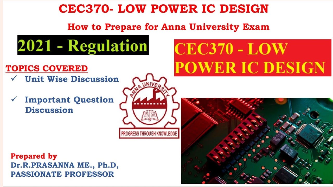 Anna University Exam Preparation-CEC370- Low Power IC Design Important ...