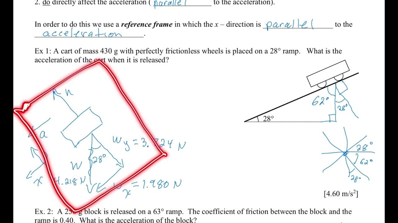 Physics 001 Notes p36: Acceleration on an Inclined Plane - YouTube