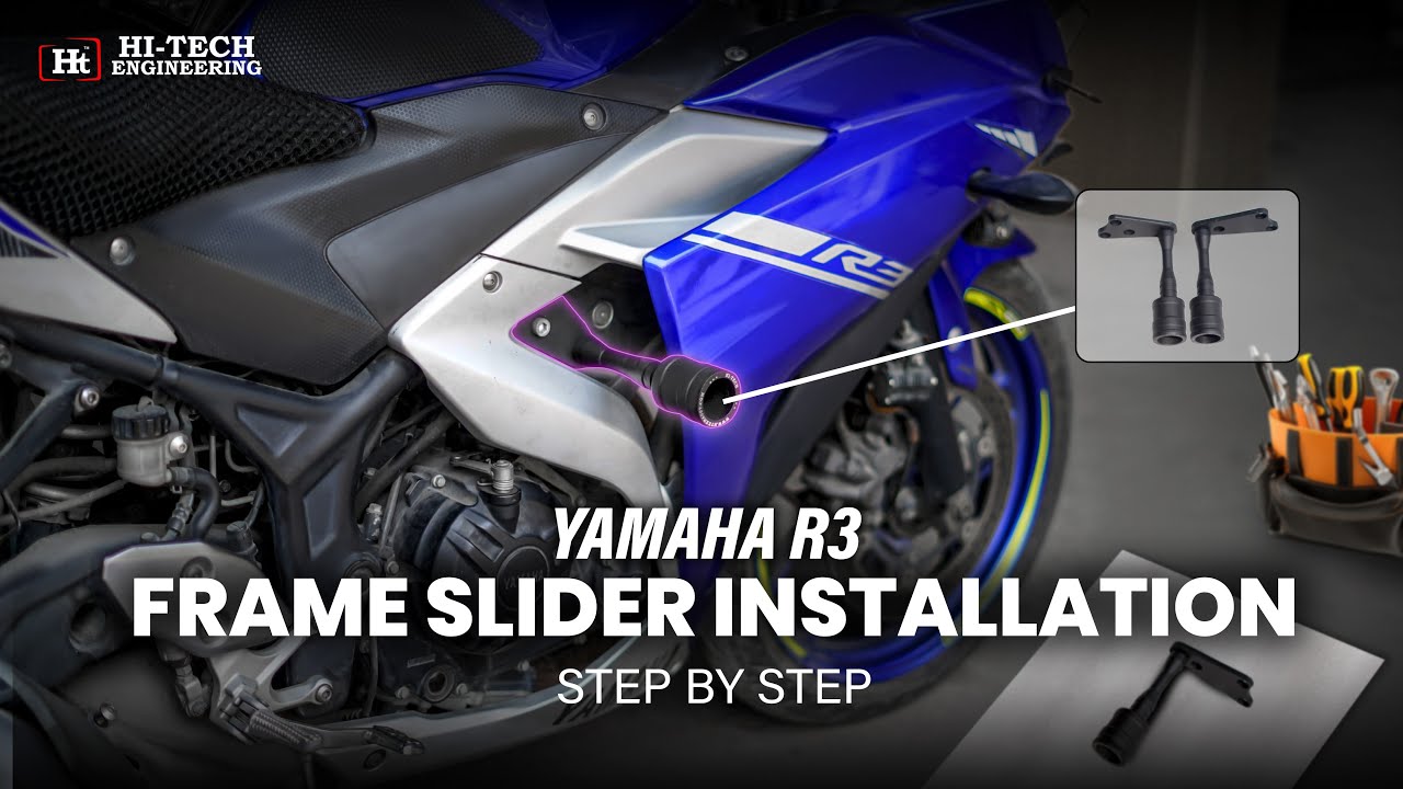 FRAME SLIDER FOR YAMAHA R3 - HT EXHAUST - YouTube