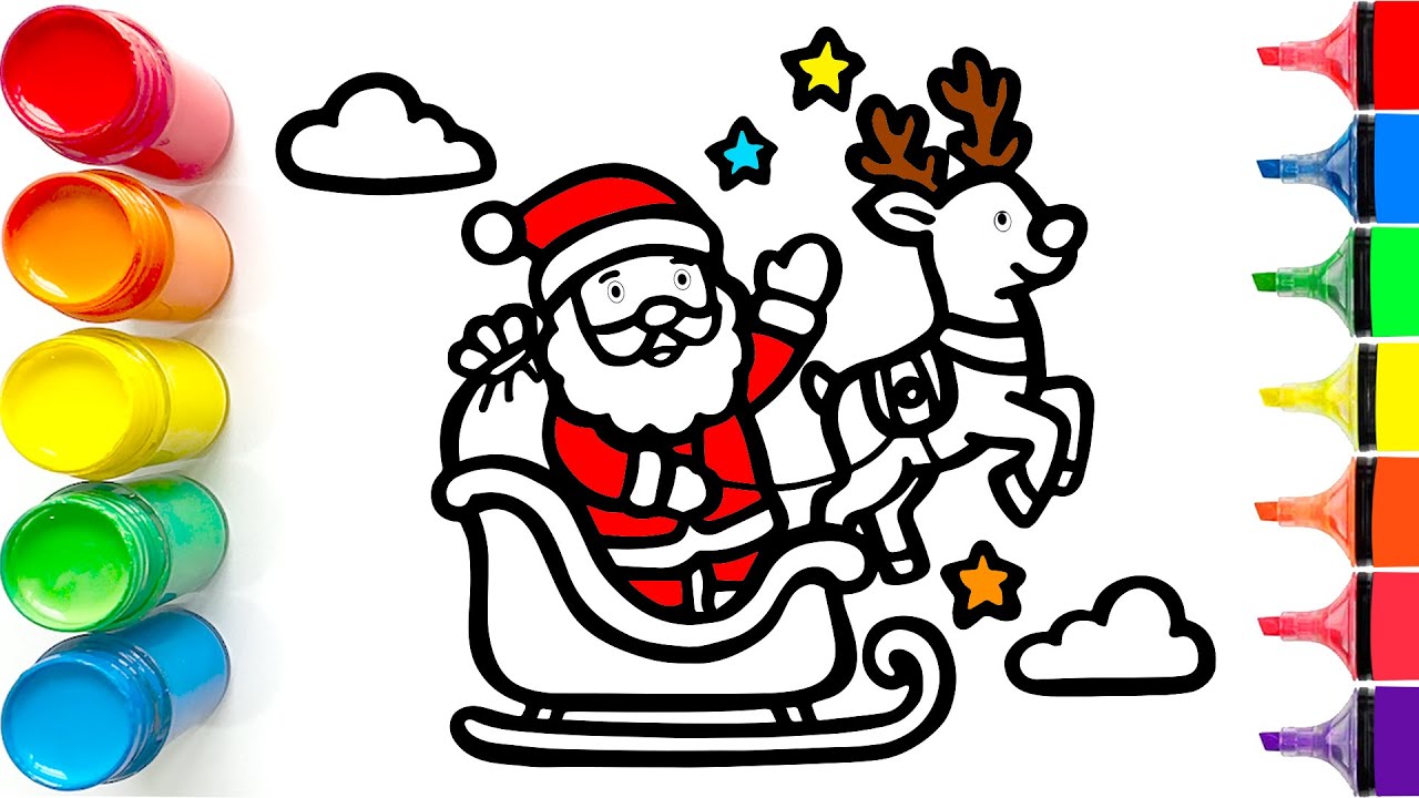 How to Draw Santa on a Sleigh | Easy Step by Step Tutorial - YouTube