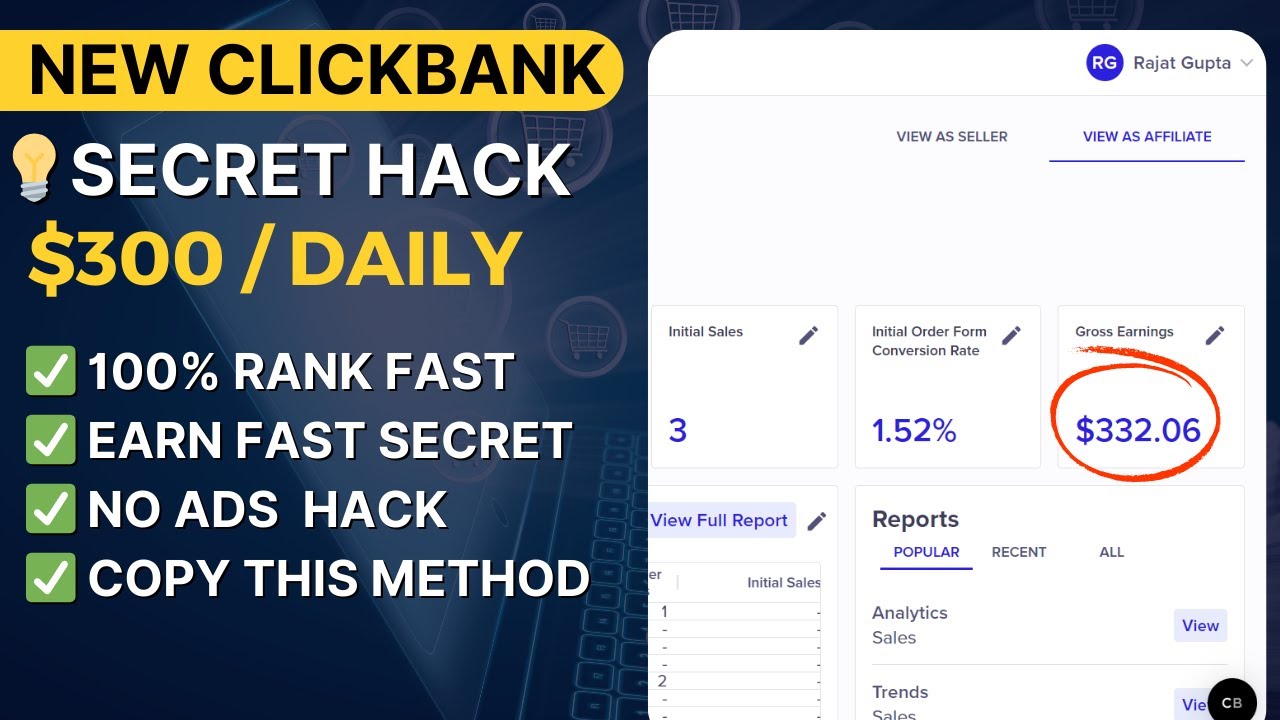 Make $300/Daily! Rank 3 ClickBank Products on #1 in 24 Hours - YouTube