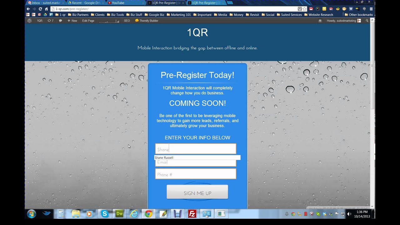 1QR Pre Register 14Oct13 - YouTube