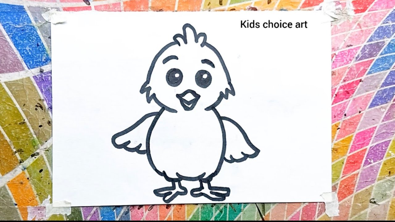 Easy Baby Chick Drawing for Kids | Cute Chick Drawing Step by Step ...
