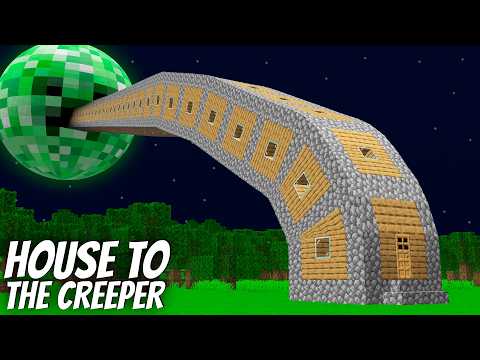 LONGEST HOUSE to the CREEPER PLANET in Minecraft ! CREEPER HEAD