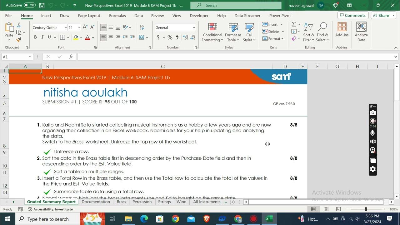 New Perspectives Excel 2019 | Module 6: SAM Project 1b #newperspectives #module6 #samproject1b ...