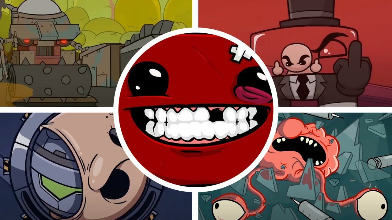 Super Meat Boy Forever - All Bosses + Ending - YouTube