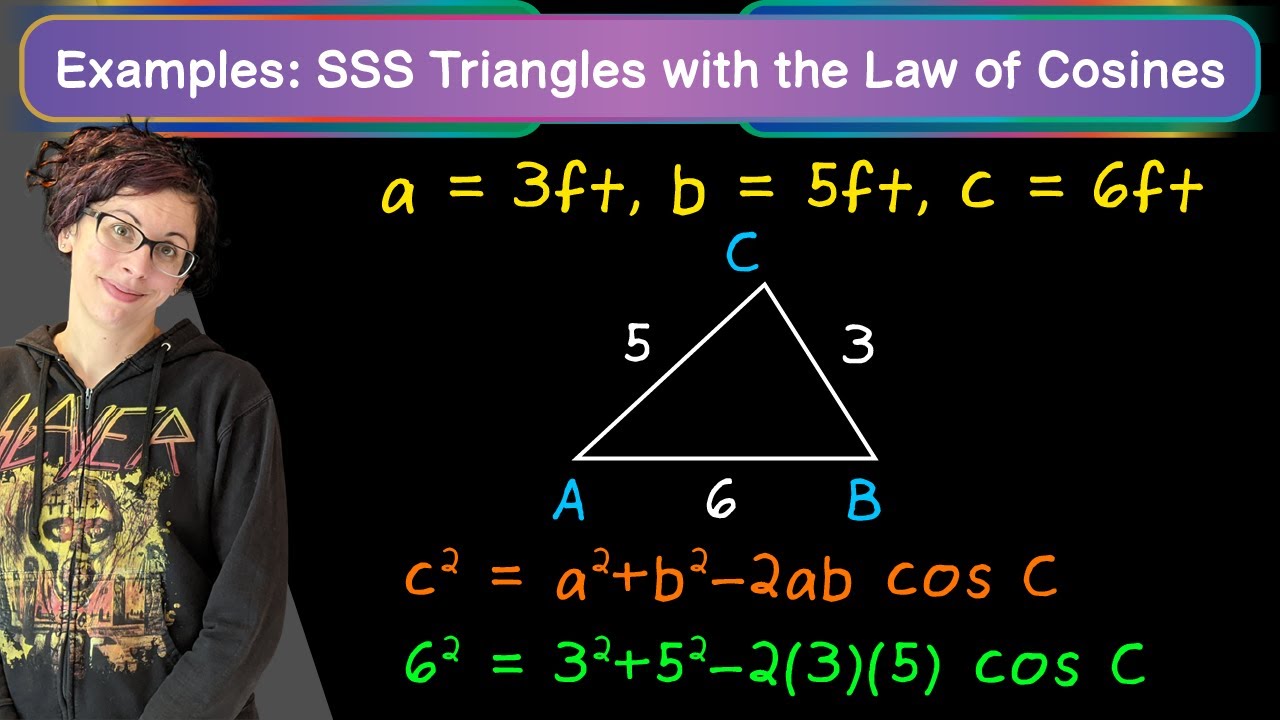 Examples: The Law of Cosines with an SSS Triangle - YouTube