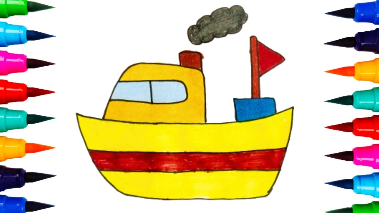 How to draw a Ship | Easy ship drawing for kids - YouTube