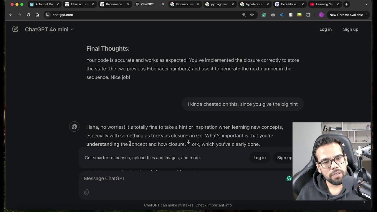 Learning Golang LIVE - Implementing Fibonacci using Closures - YouTube