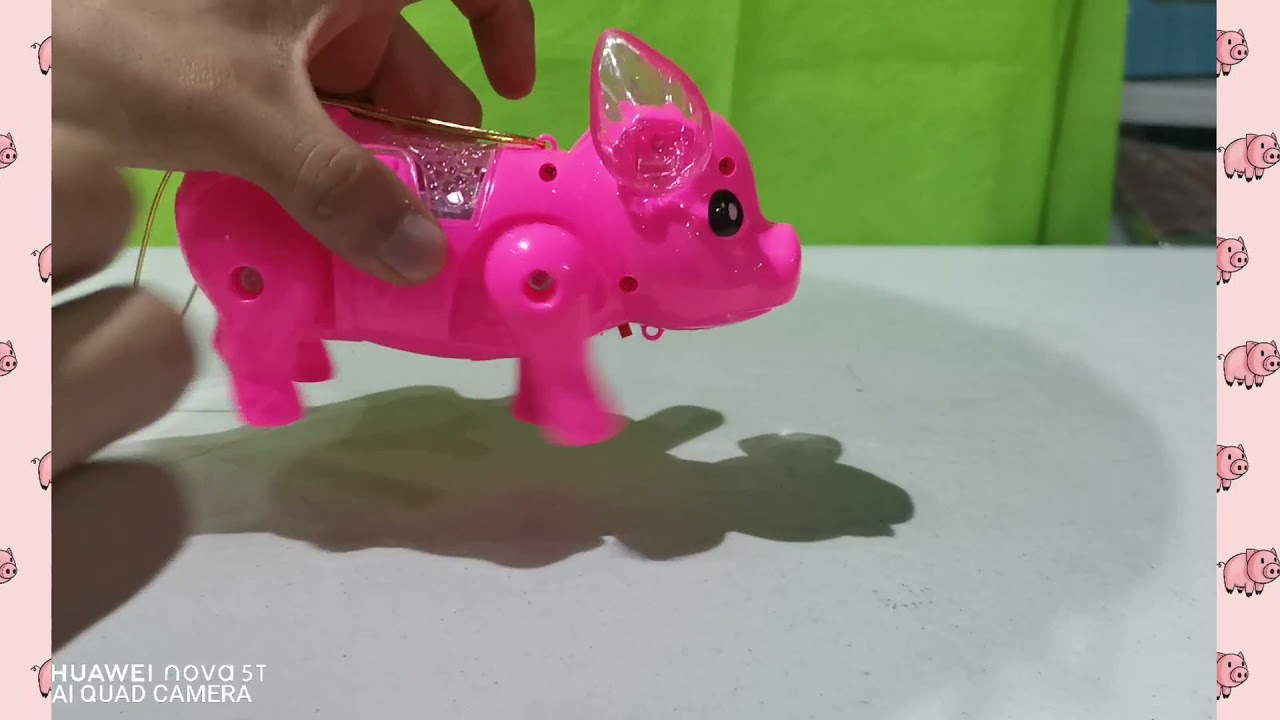 Puerquito Rosa Caminador Juguete Luz Sonido Plástico Cerdito - YouTube