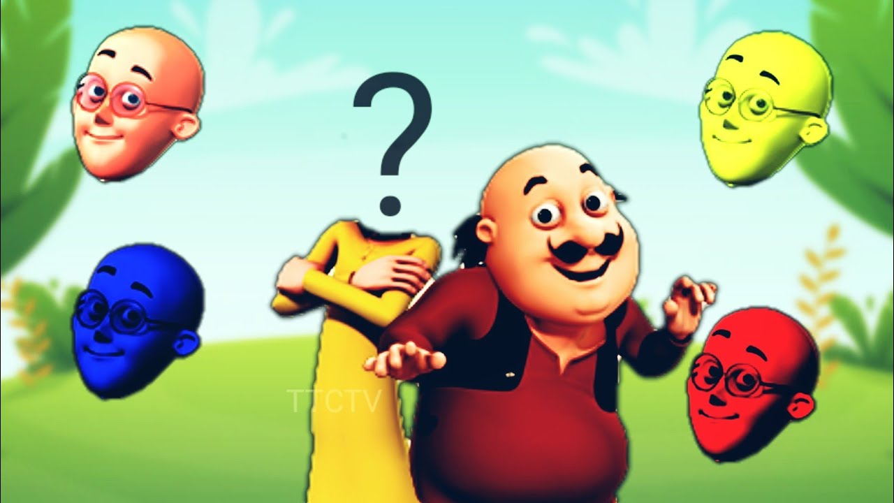 Motu Patlu Color Head Matching Funny Video | Wrong Head Motu Reaction ...