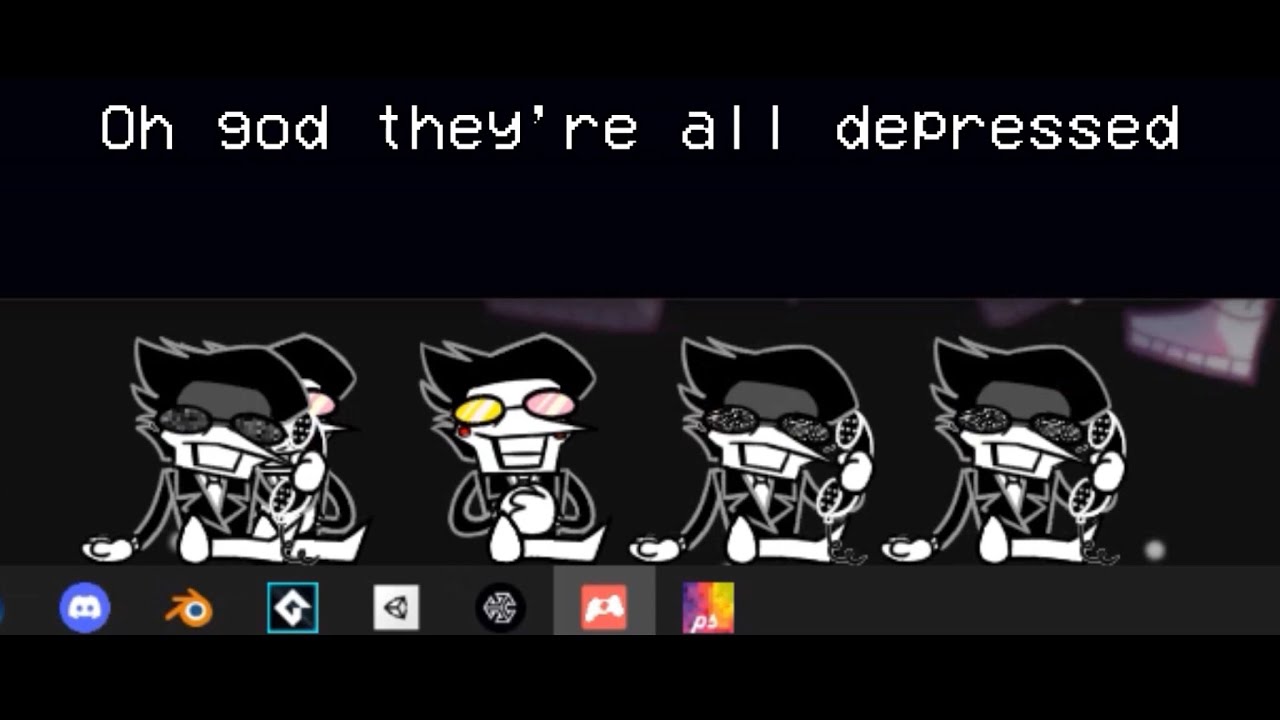 Playing a game about Spamton while tiny Spamtons run around on my ...