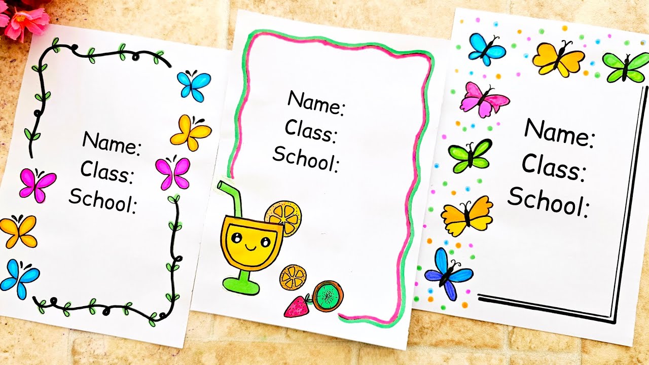 Beautiful Designs for project, Assignment Notebook front page / Border ...