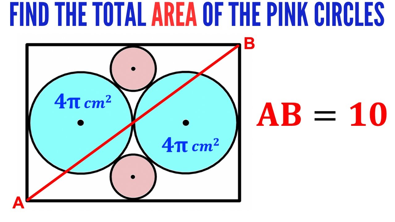 Can you find total area of the Pink circles? | (Rectangle) | #math #maths | #geometry - YouTube