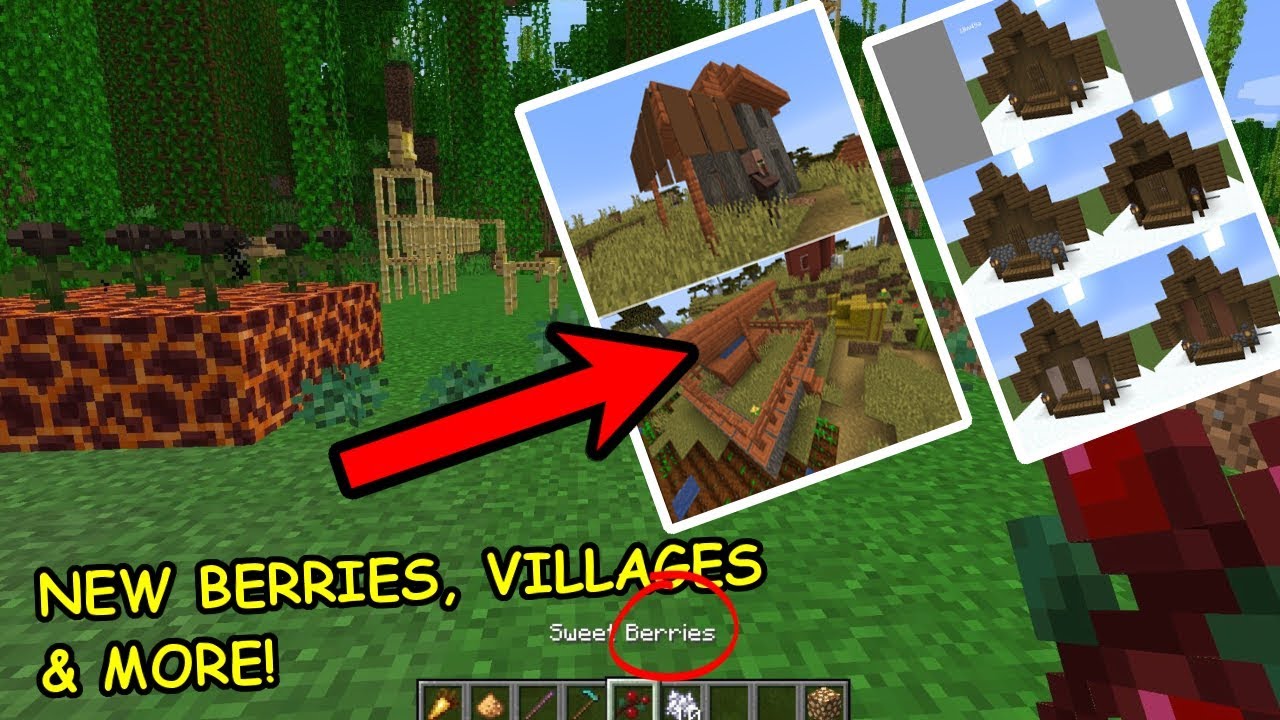 MINECRAFT NEW BERRIES, VILLAGES & RAID CHANGES! 18W49A, 1.9.0.3 Beta ...