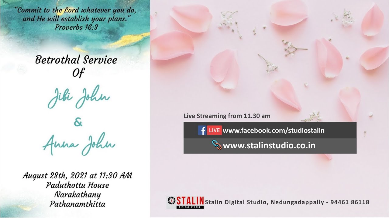 Engagement Ceremony of Jibi John with with Anna John - YouTube