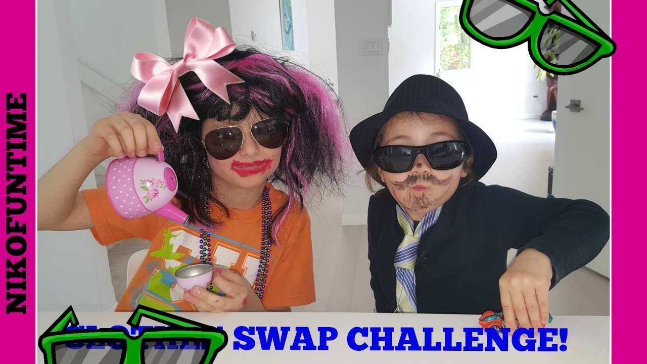 KIDS SWAP CHALLENGE / DRESS UP CHALLENGE! Big Brother turns Little Sis ...