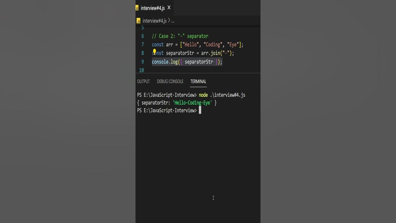 Array Join Method In Javascript Part 02 Js Interview Questions 4 Shorts Short Js