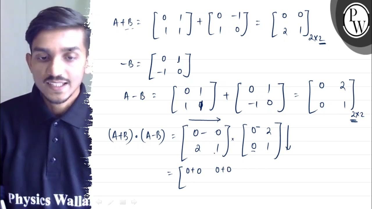 \( A+B=\left[\begin{array}{ll}0 & 1 \\ 1 & 1\end{array}\right]+\lef... - YouTube