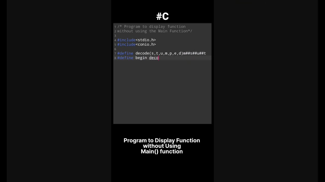 Create Function Program Without Using Main Function In C educational Create Function Program Without Using Main Function In C educational