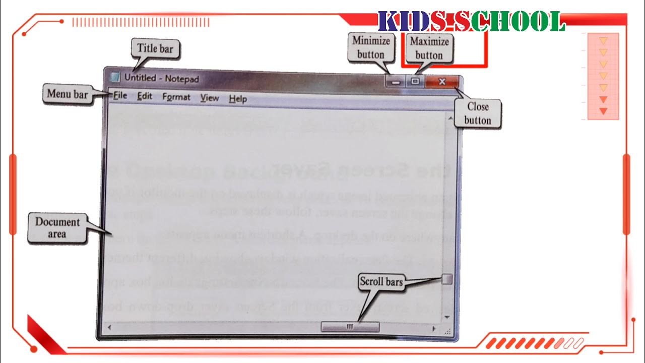 Notepad Window Explanation | Information Technology | Kids School - YouTube