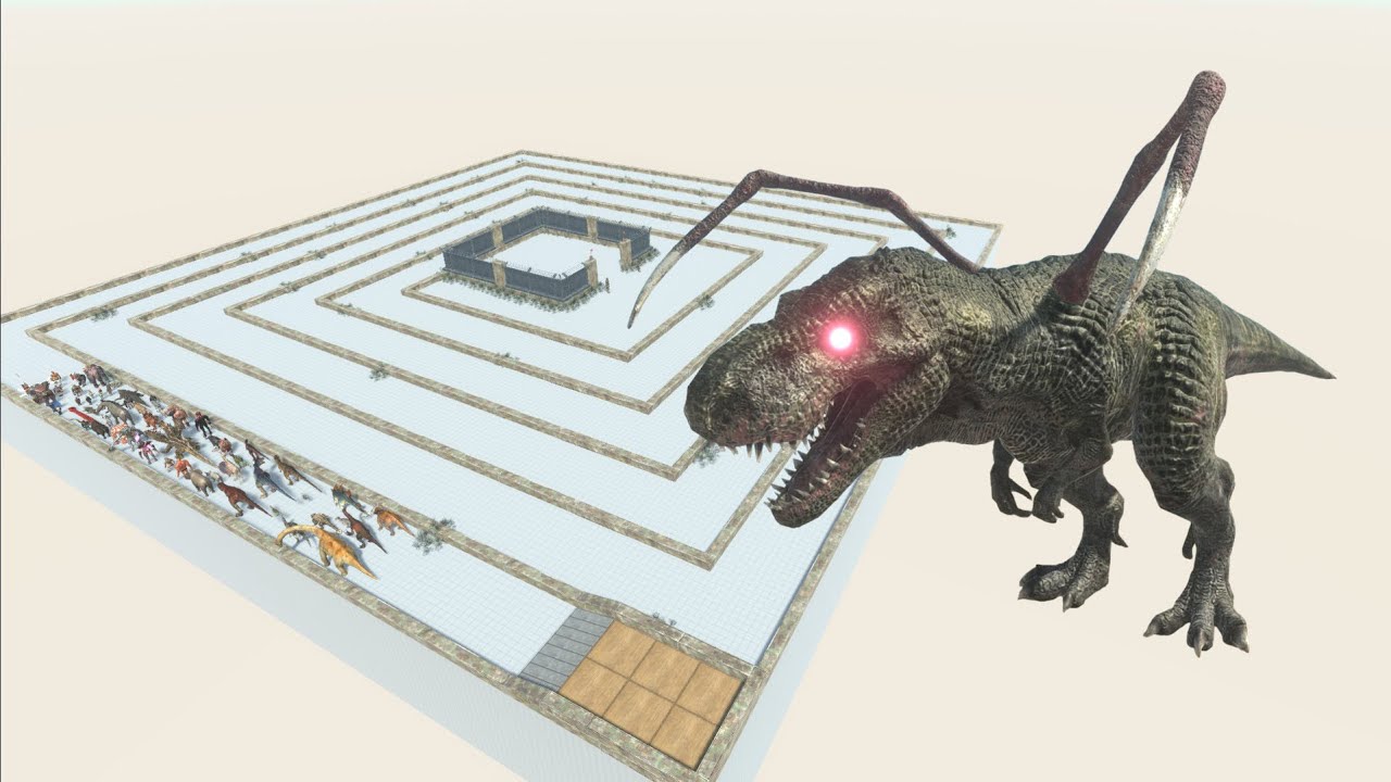 ESCAPE FROM ALIEN T-REX - ARBS - Animal Revolt Battle Simulator - YouTube