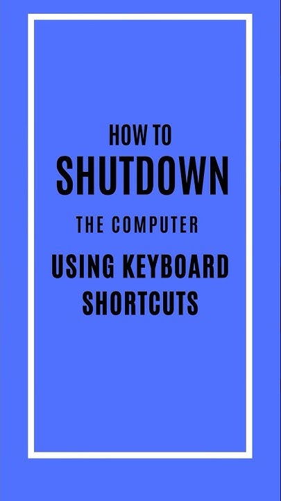 How to shutdown laptop using keyboard | shortcut key for shutdown # ...