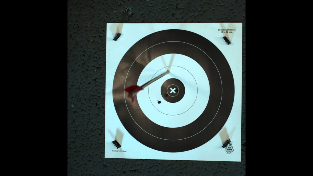 Slow motion video of primitive archery, good hit to target - YouTube