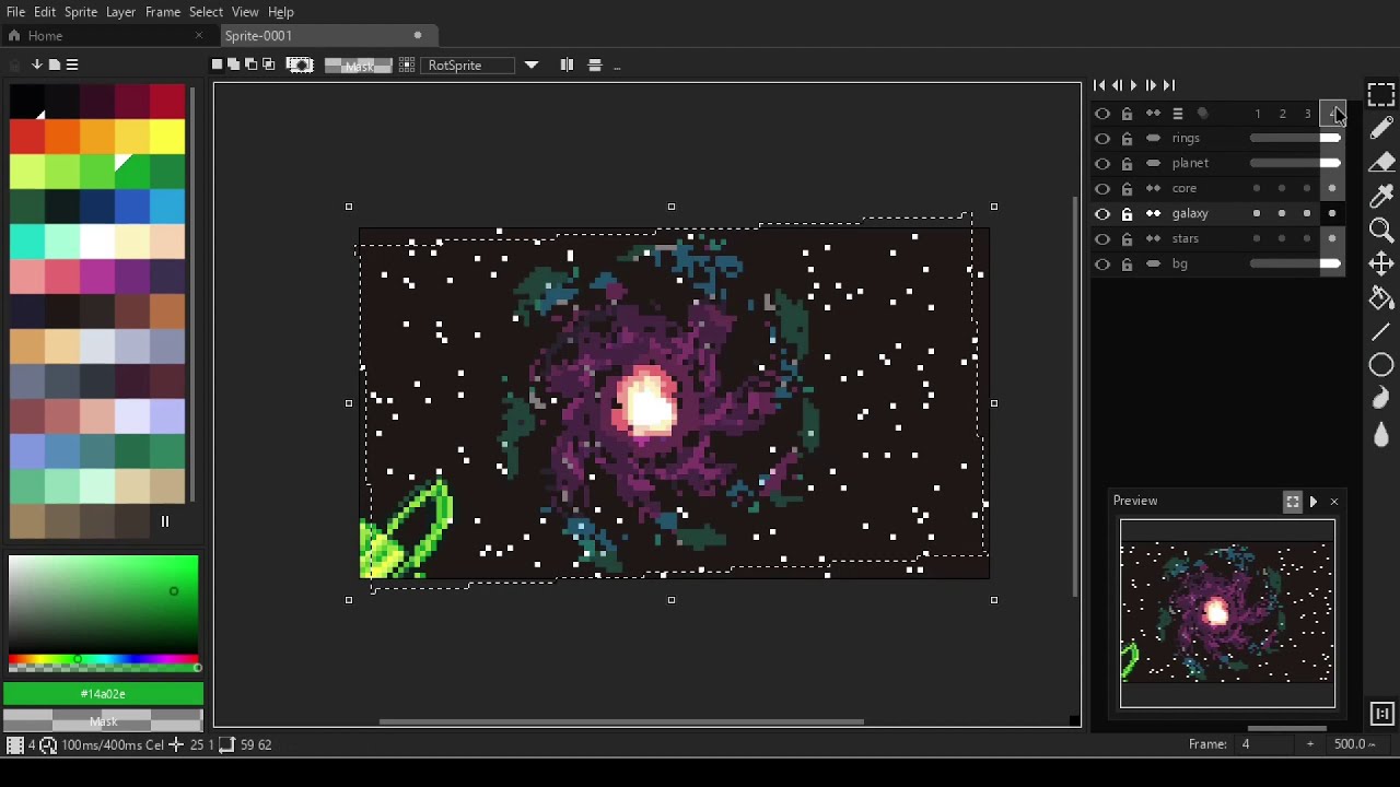 Galaxy Pixel Art Timelapse - YouTube