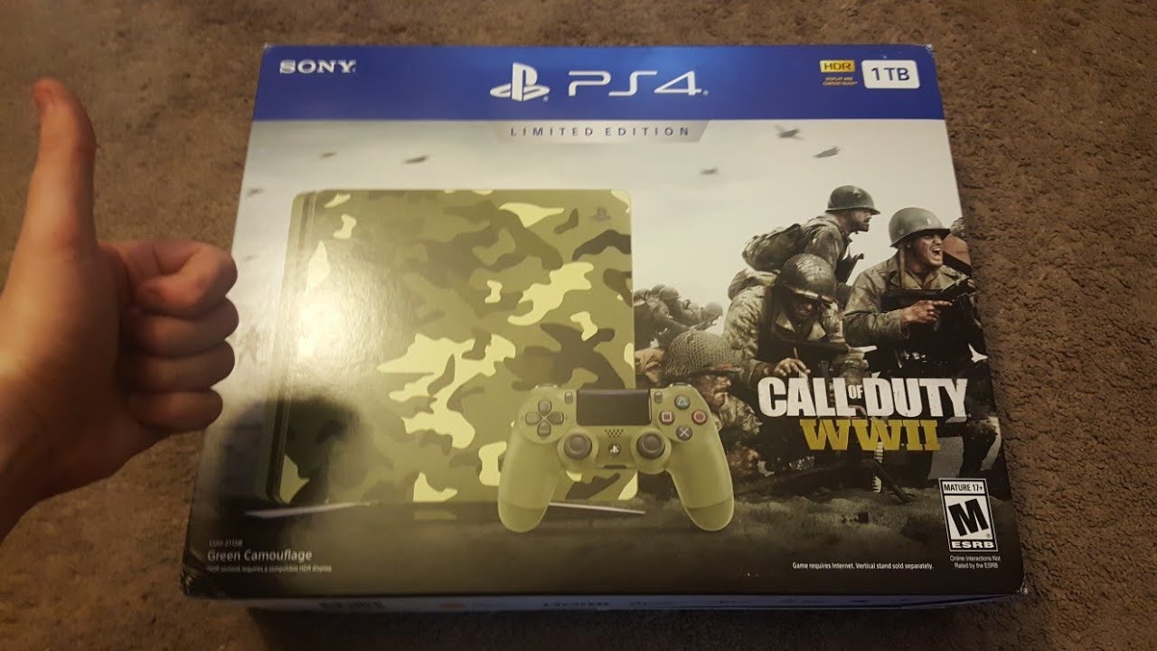 COD WWII Limited Edition PS4 Slim UNBOXING!!! - YouTube