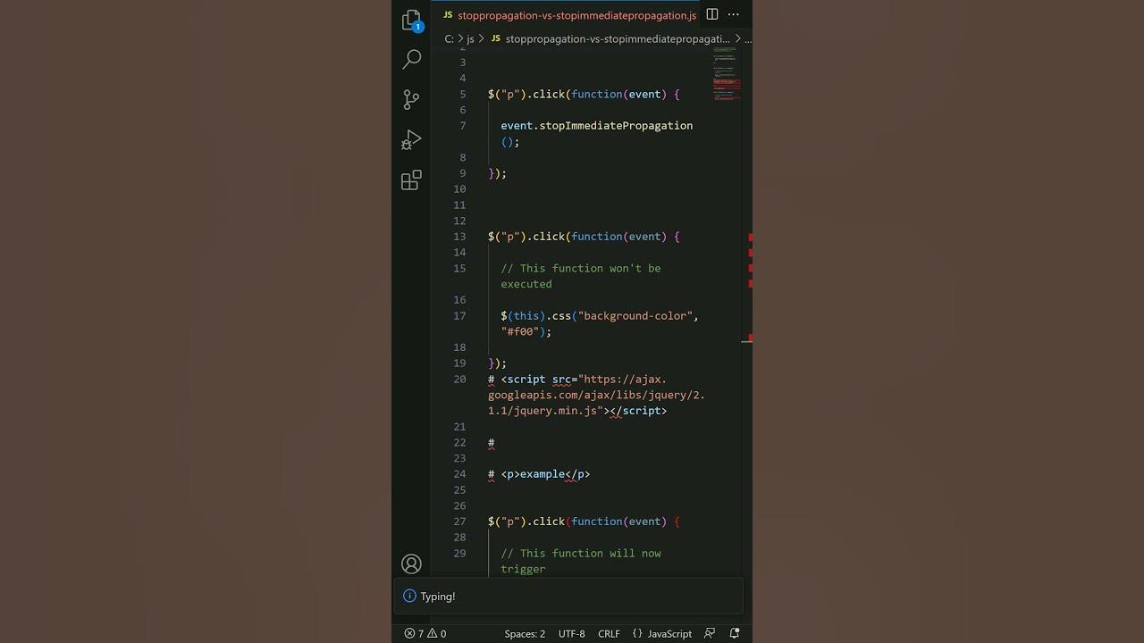 javascript - stopPropagation vs. stopImmediatePropagation - YouTube