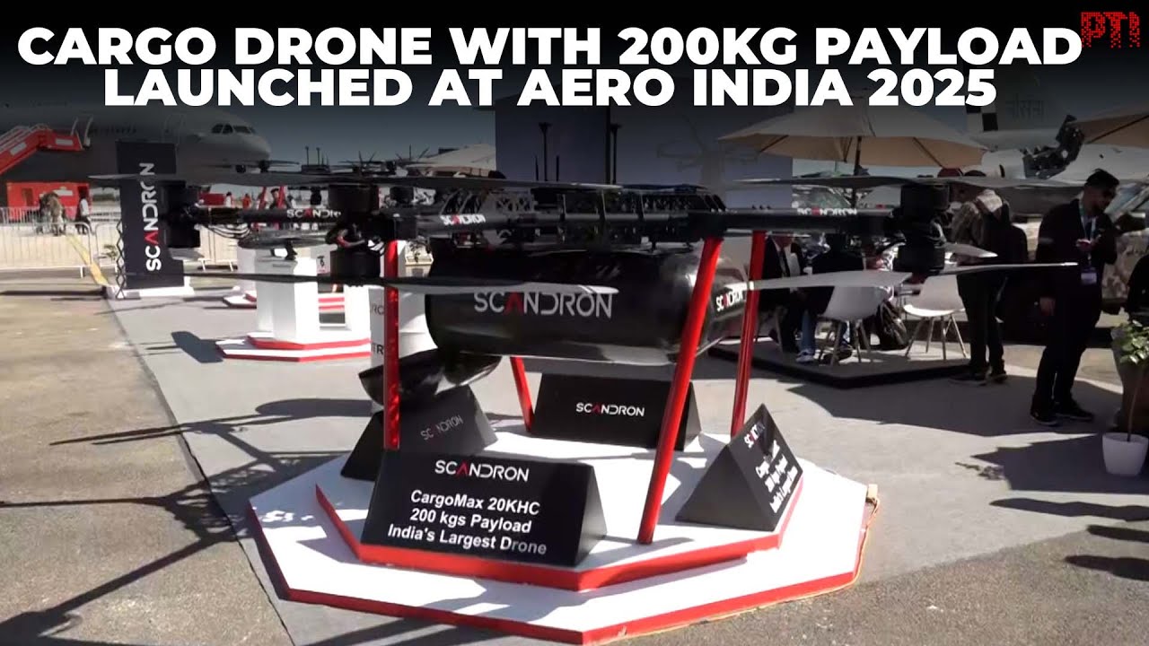 Cargo drone with 200kg payload capability launched at Aero India 2025 ...