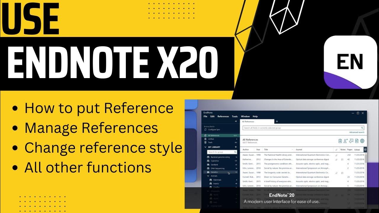 Use Endnote to put references in MS Word | Cite reference in Endnote 20 | Endnote 20 tutorial ...