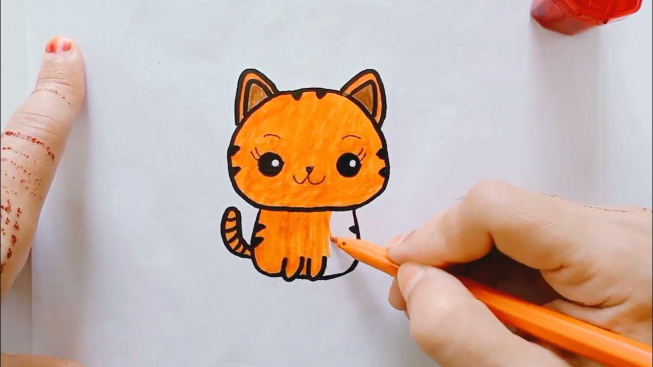 🔴 Very Easy! How to draw aCat #Cartoon Cat. learning step by step for ...
