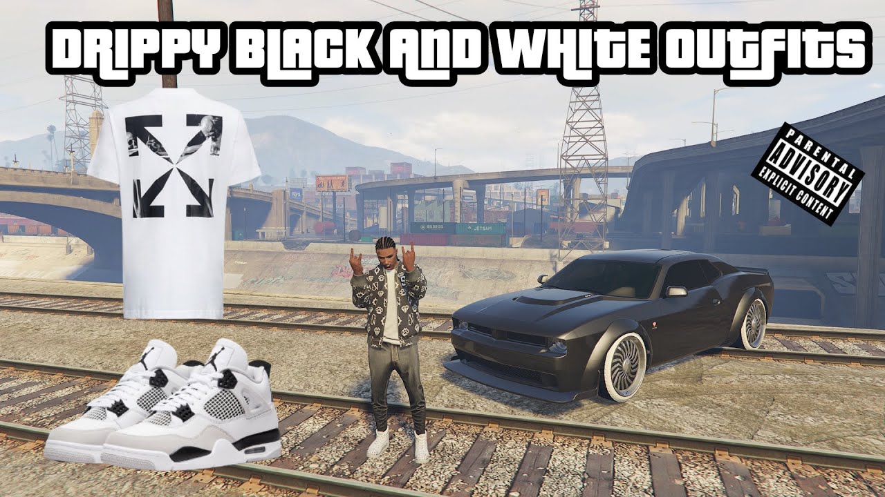 DRIPPY BLACK AND WHITE MALE OUTFITS ON GTA 5 ONLINE - YouTube