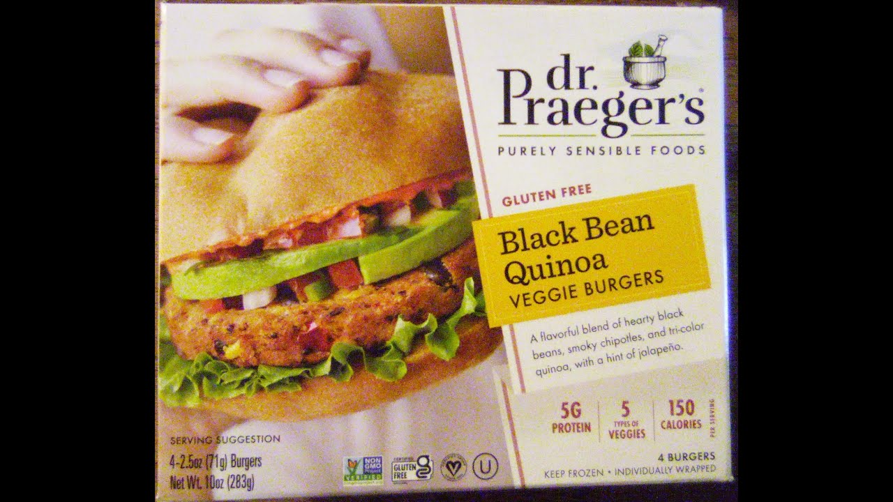 Dr Praeger's Purely Sensible Foods Black Bean Quinoa Veggie Burgers ...