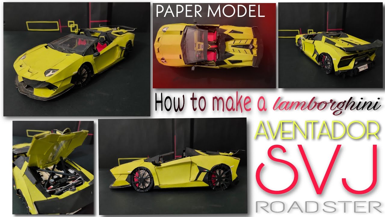 how to make most detailed lamborghini Aventador from paper - YouTube