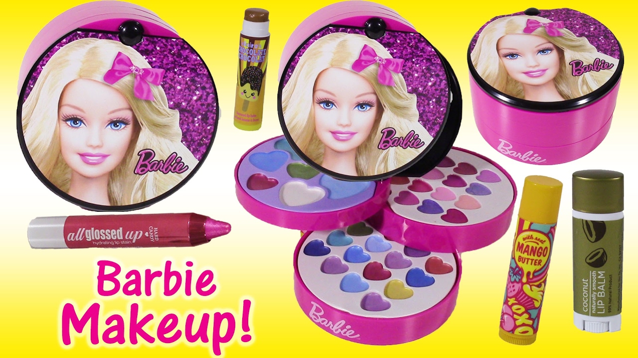 Barbie Swinging Compact Makeup KIT! Creamy Eyeshadows LIP GLOSS! Mango ...