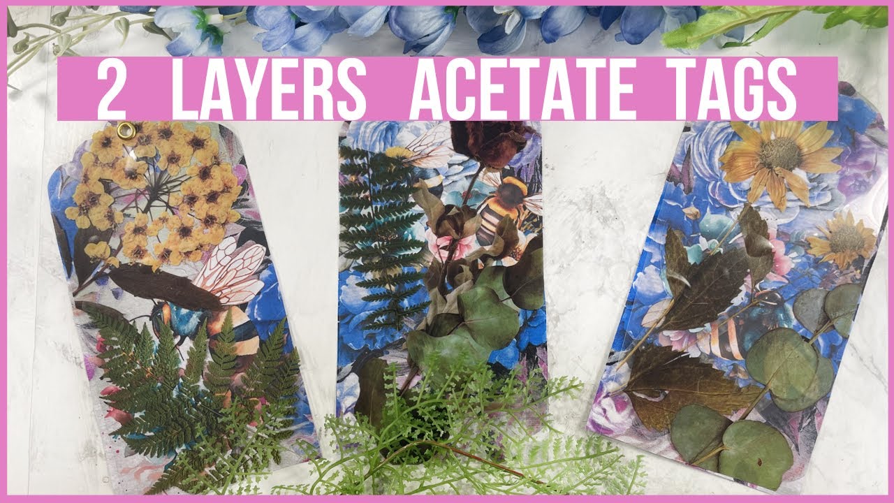 🏷️ 🐝 Double layer acetate junk journal tags ideas - YouTube