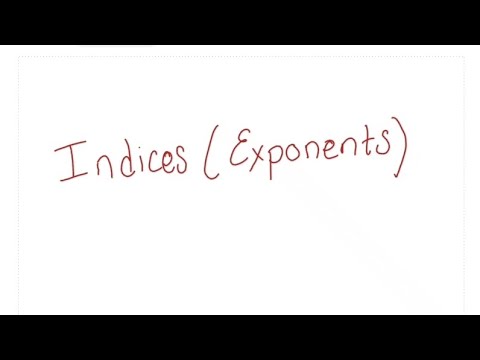 Indices (Exponents) Rules of indices - YouTube
