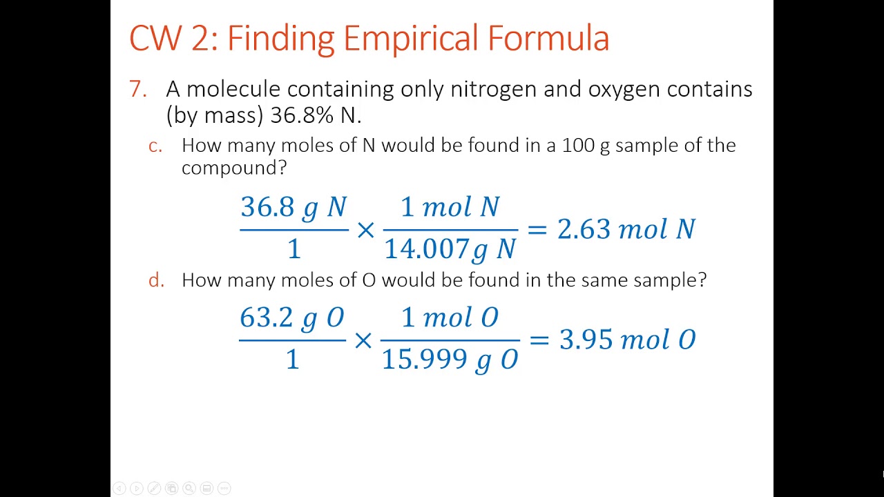 CW 2 Finding the Empirical Formula - YouTube