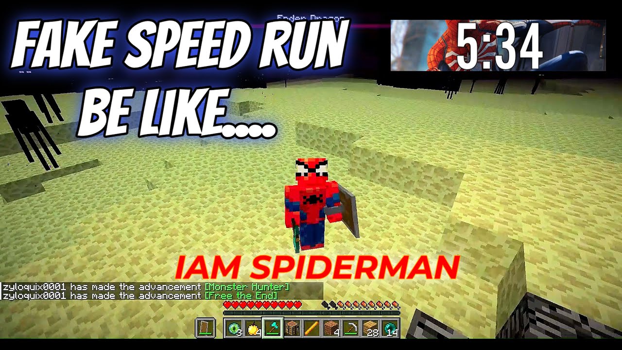 Fake speed run be like!! [Spiderman] 🕸️🕸️🕸️🕸️ - YouTube