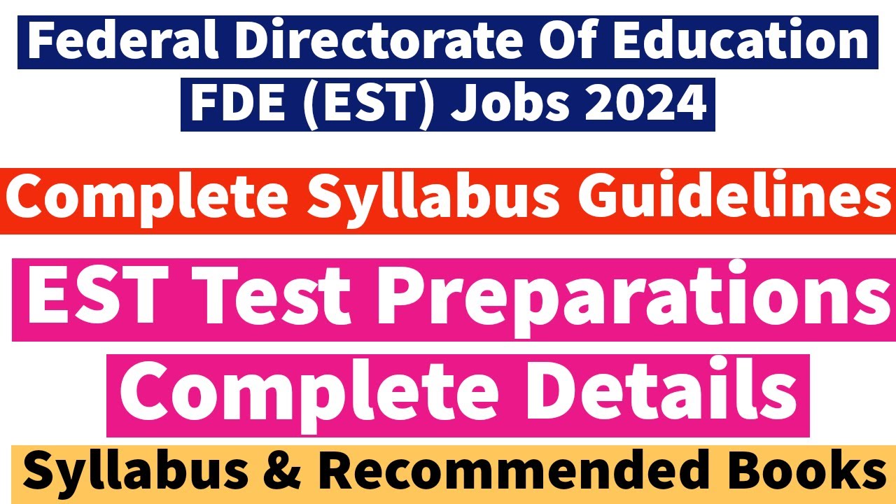 FDE (EST) Jobs Complete Syllabus Guidelines - EST Test Preparations ...