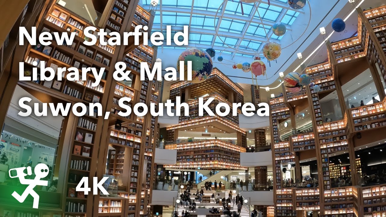 New Starfield Library & Mall 4K Suwon, South Korea - YouTube