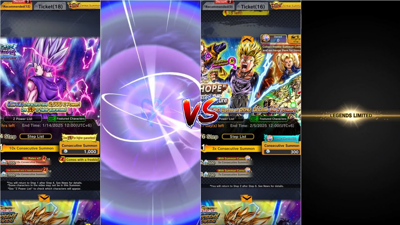 Ultra Banner Summon Vs Legends Limited Banner Summon | Dragon Ball ...