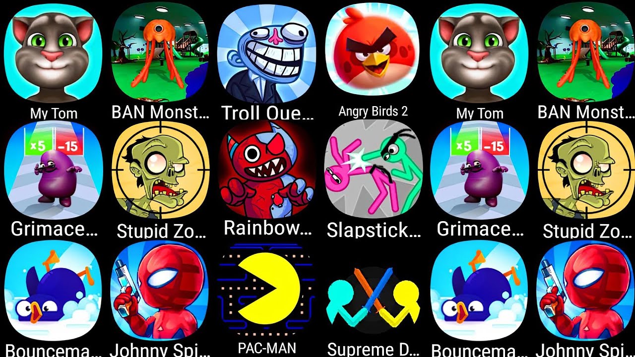 My Tom,Ban Monsters,Troll Quest,Angry Birds 2,Grimace Runner,Stupid ...