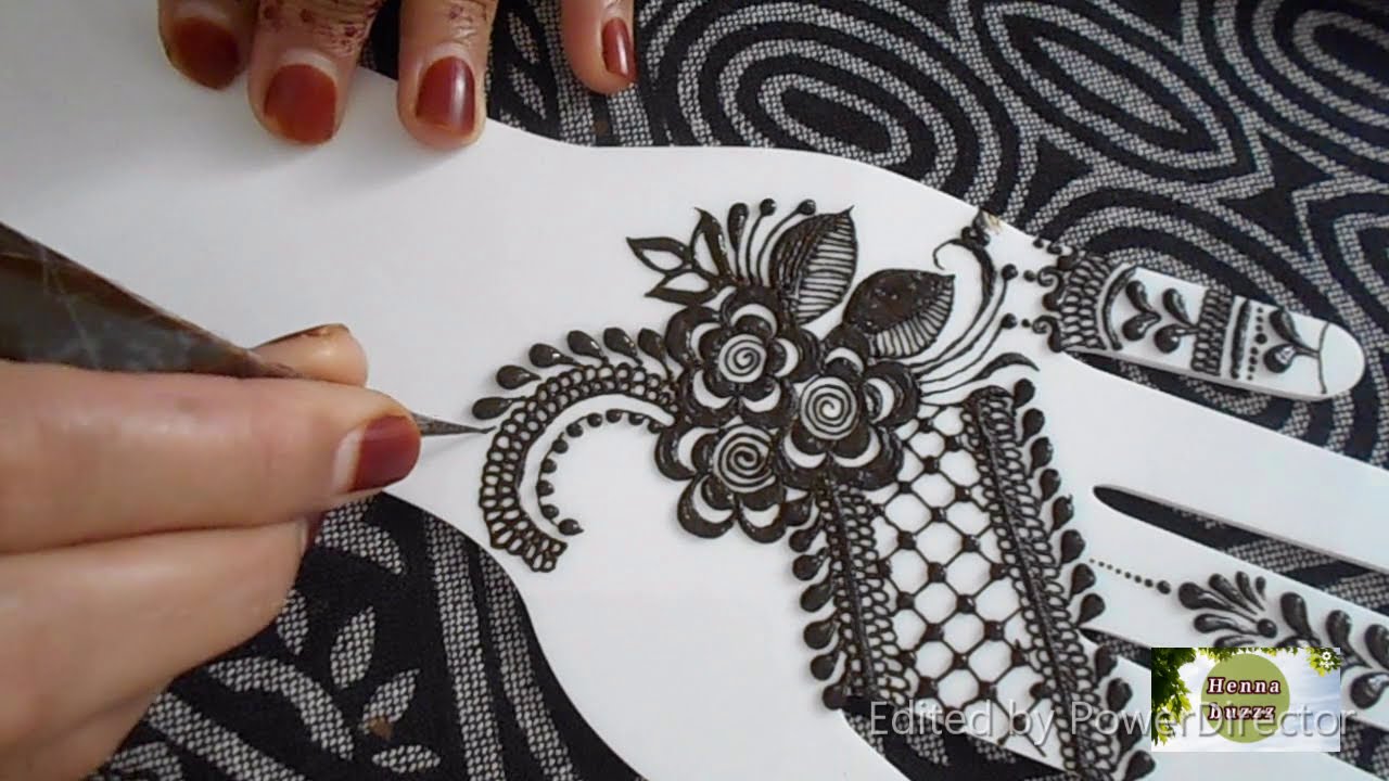 Gulf style Flowers design henna | #15 | Hennabuzzz - YouTube