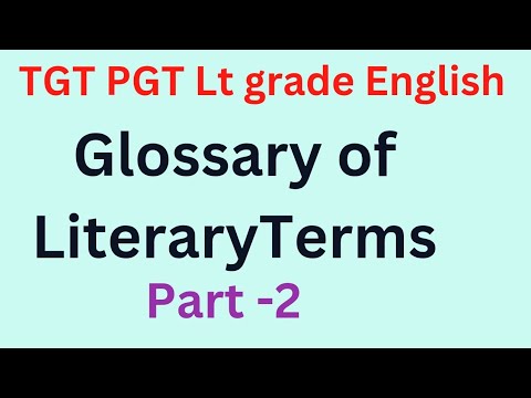 TGT PGT Lt grade English|Glossary of Literary Terms|Part - 2|by OK Sir ...