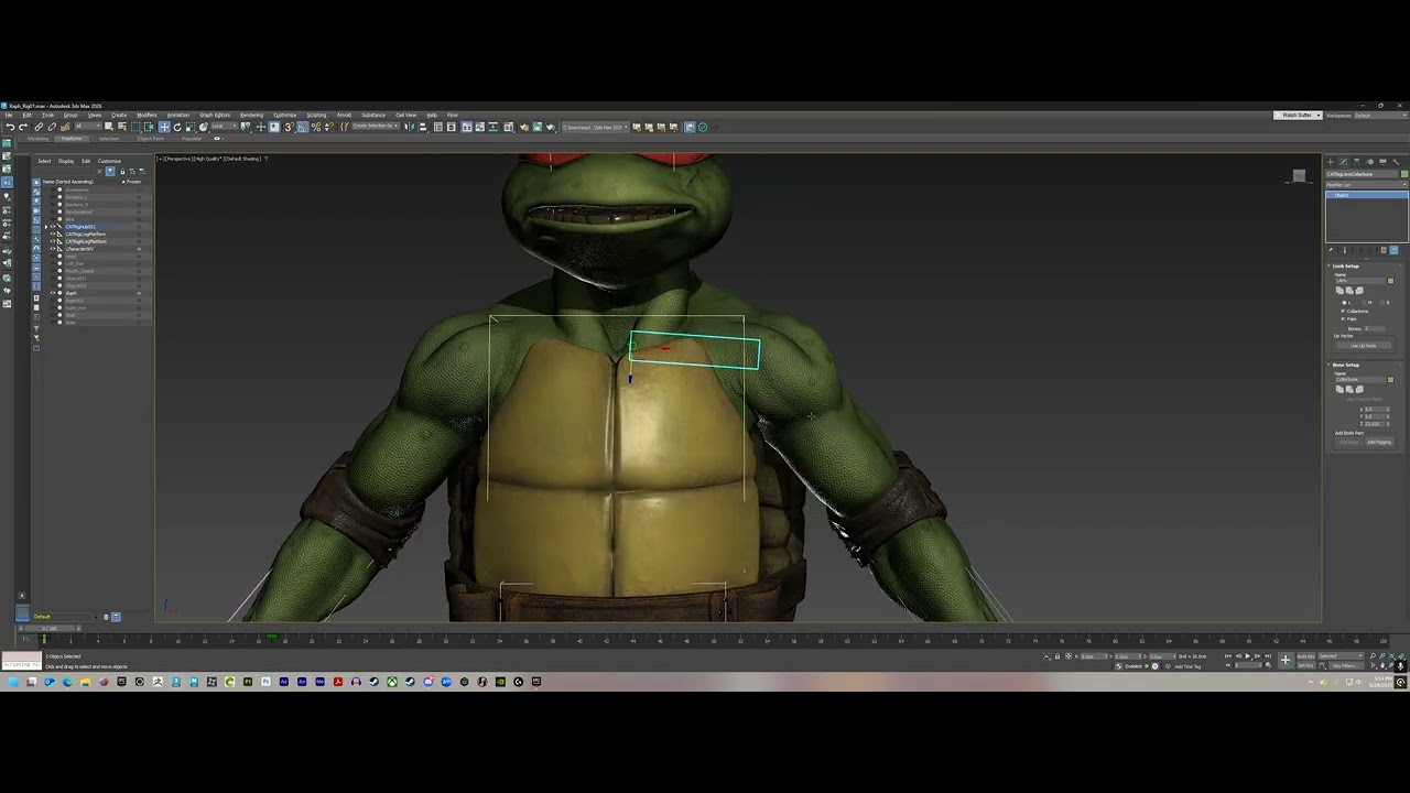Raph - TMNT 1990 - Rig Test (3ds MAX) - YouTube