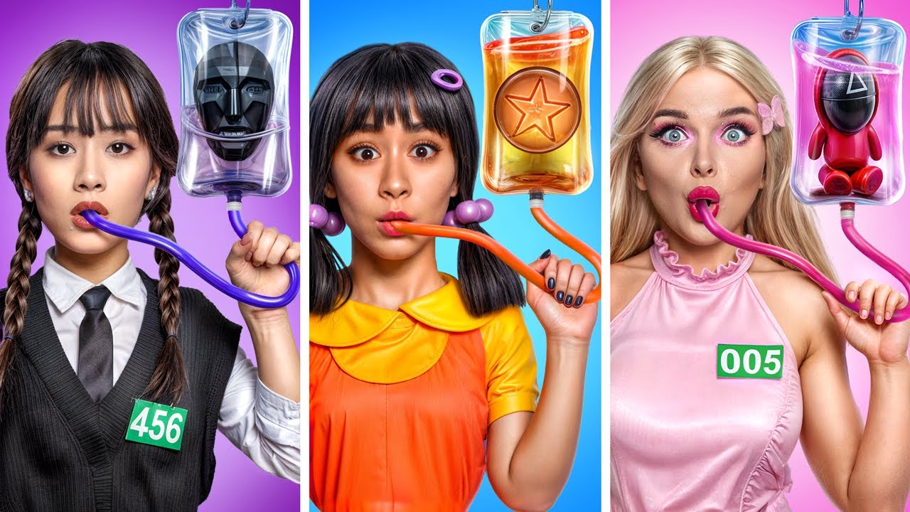 Búp Bê Barbie vs Wednesdday Addams trong Squid Game - YouTube